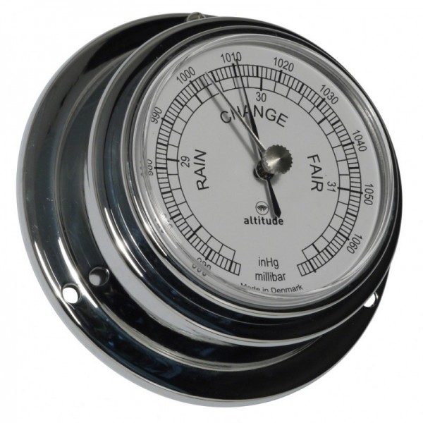 Altitude Barometer Engels Verchroomd Messing - 95 mm - Ref. 843 B UK